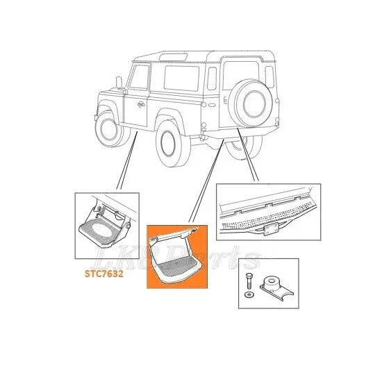 Defender Rear Folding Step - Set of 2 – Lucky8 Off Road