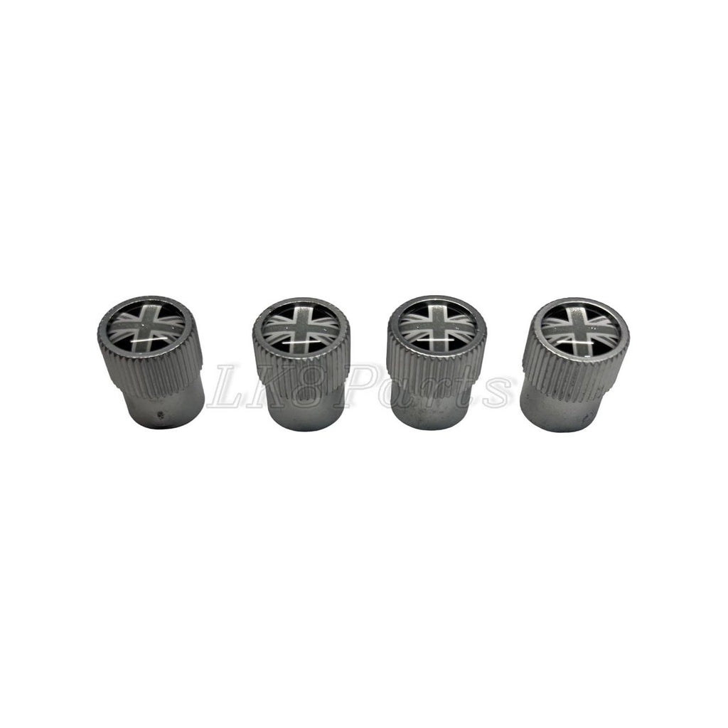 Silver Black Union Jack Tire Wheel Valve Stem Caps OEM – Lucky8 Off Road