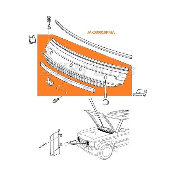 Discovery 2 Front Wiper Panel Cowl Lucky8 Off Road