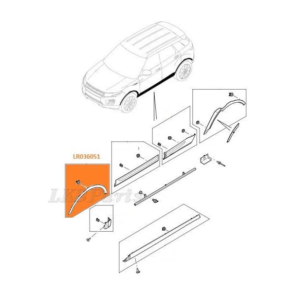 Passenger Side Right Front Wheel Arch Molding – Lucky8 Off Road