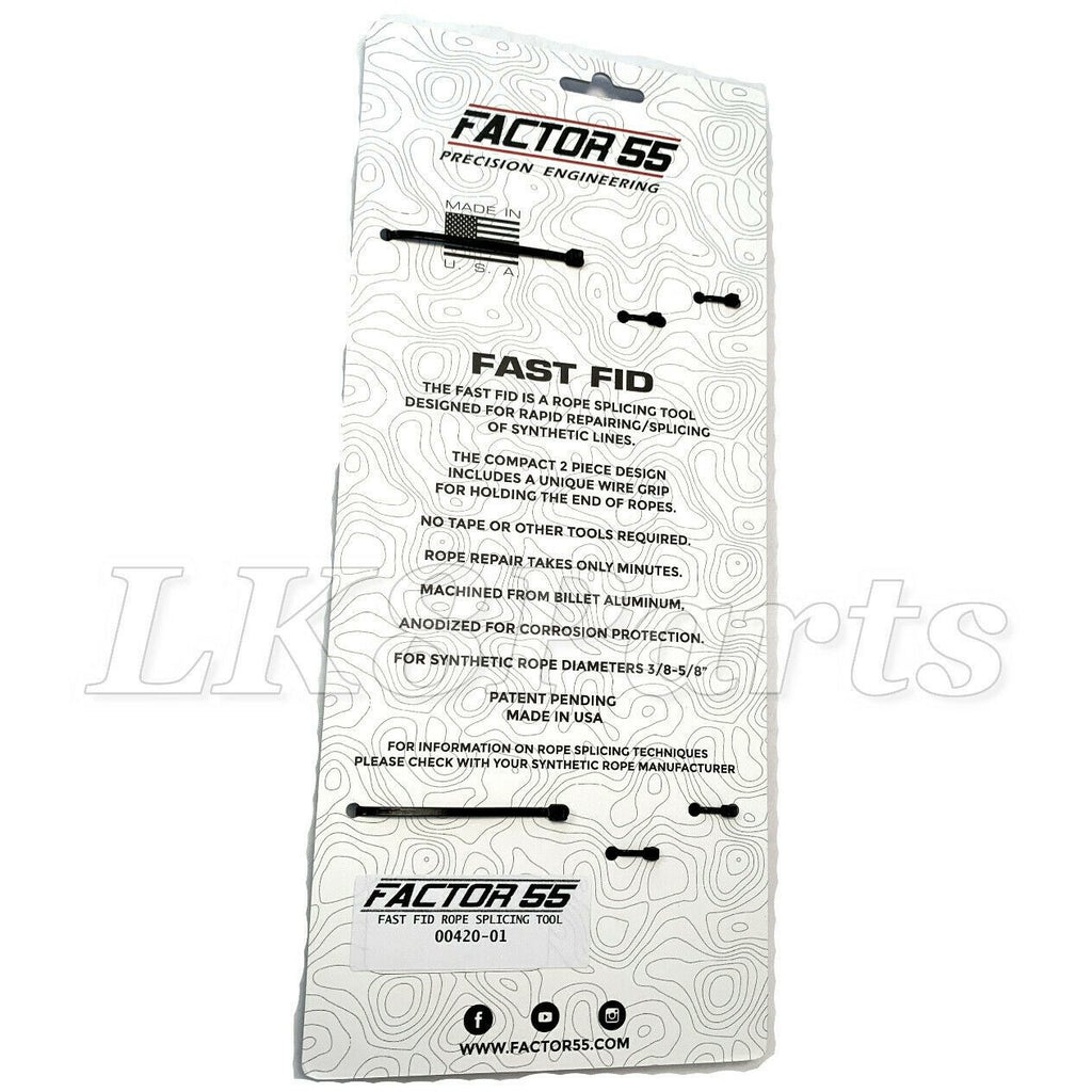 Factor 55 Red Fast Fid Rope Splicing Tool 00420-01 Synthetic Winch Lin ...